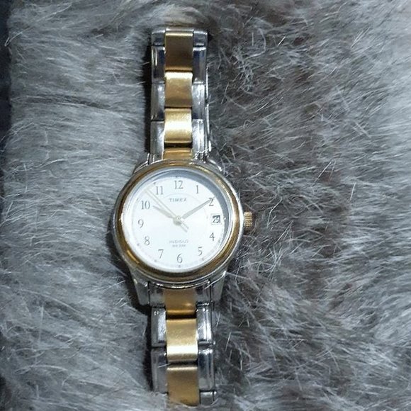 Timex | Accessories | Timex Indiglo Gold Silver Watch Face Glows | Poshmark